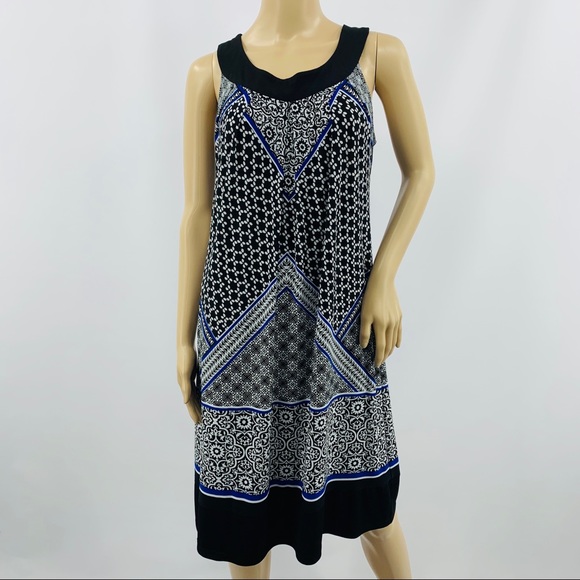 Enfocus Studio | Dresses | Enfocus Studio Blue Black White Sleeveless ...